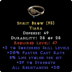 Tiara: Spirit Brow - Diablo 2 Resurrected - Buy D2R Items