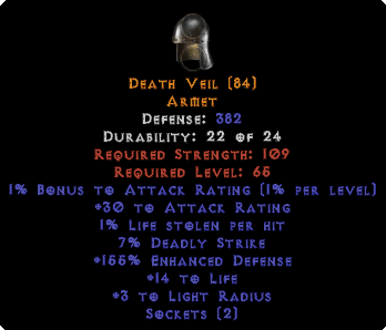 Armet: Death Veil - Diablo 2 Resurrected - Buy D2R Items