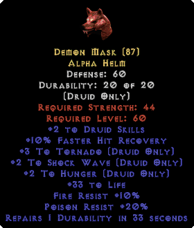 Alpha Helm: Demon Mask - Diablo 2 Resurrected - Buy D2R Items