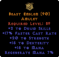 Amulet: Beast Emblem - Diablo 2 Resurrected - Buy D2R Items