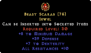 Jewel: Beast Scarab - Diablo 2 Resurrected - Buy D2R Items