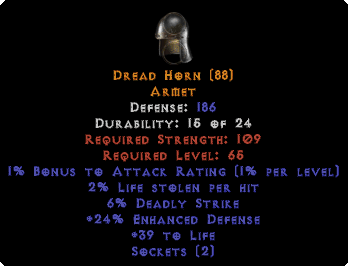 Armet: Dread Horn - Diablo 2 Resurrected - Buy D2R Items