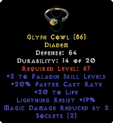 Diadem: Glyph Cowl - Diablo 2 Resurrected - Buy D2R Items