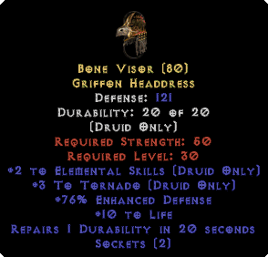 Griffon Headdress: Bone Visor - Diablo 2 Resurrected - Buy D2R Items