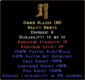 Heavy Boots: Doom Blazer - Diablo 2 Resurrected - Buy D2R Items