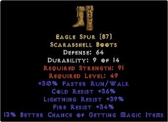 Scarabshell Boots: Eagle Spur - Diablo 2 Resurrected - Buy D2R Items