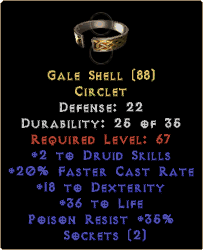 Circlet: Gale Shell - Diablo 2 Resurrected - Buy D2R Items