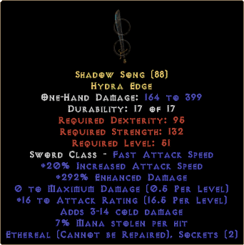 Hydra Edge: Shadow Song - Diablo 2 Resurrected - Buy D2R Items