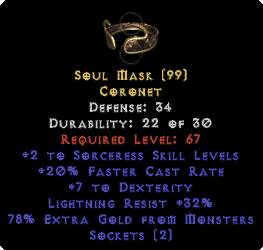 Coronet: Soul Mask - Diablo 2 Resurrected - Buy D2R Items