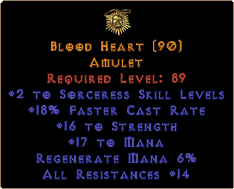 Amulet: Blood Heart - Diablo 2 Resurrected - Buy D2R Items
