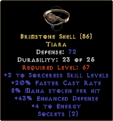 Tiara: Brimstone Shell - Diablo 2 Resurrected - Buy D2R Items
