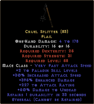 Flail: Cruel Splitter - Diablo 2 Resurrected - Buy D2R Items