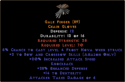Chain Gloves: Gale Finger - Diablo 2 Resurrected - Buy D2R Items