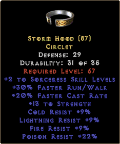 Circlet: Storm Hood - Diablo 2 Resurrected - Buy D2R Items
