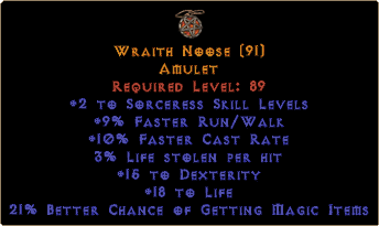Amulet: Wraith Noose - Diablo 2 Resurrected - Buy D2R Items