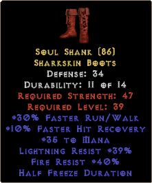 Sharkskin Boots: Soul Shank - Diablo 2 Resurrected - Buy D2R Items