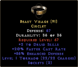 Circlet: Beast Visage - Diablo 2 Resurrected - Buy D2R Items
