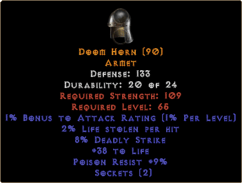 Armet: Doom Horn - Diablo 2 Resurrected - Buy D2R Items