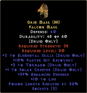 Falcon Mask: Grim Mask - Diablo 2 Resurrected - Buy D2R Items