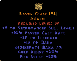 Amulet: Raven Clasp - Diablo 2 Resurrected - Buy D2R Items