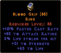 Ring: Blood Grip - Diablo 2 Resurrected - Buy D2R Items