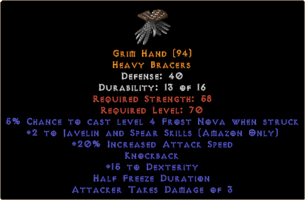 Heavy Bracers: Grim Hand - Diablo 2 Resurrected - Buy D2R Items