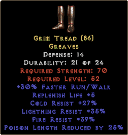 Greaves: Grim Tread - Diablo 2 Resurrected - Buy D2R Items