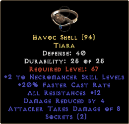 Tiara: Havoc Shell - Diablo 2 Resurrected - Buy D2R Items