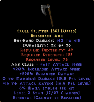 Berserker Axe: Skull Splitter - Diablo 2 Resurrected - Buy D2R Items
