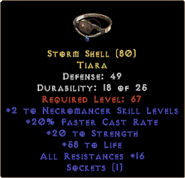 Tiara: Storm Shell - Diablo 2 Resurrected - Buy D2R Items