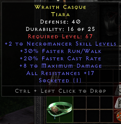 Tiara: Wraith Casque - Diablo 2 Resurrected - Buy D2R Items