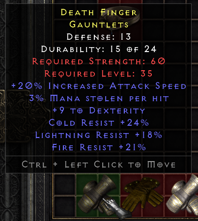 Gauntlets: Death Finger - Diablo 2 Resurrected - Buy D2R Items