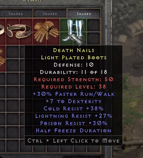 Light Plated Boots: Death Nails - Diablo 2 Resurrected - Buy D2R Items