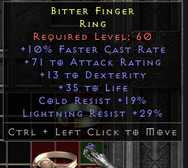 Ring: Bitter Finger - Diablo 2 Resurrected - Buy D2R Items
