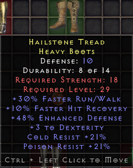 Heavy Boots: Hailstone Tread - Diablo 2 Resurrected - Buy D2R Items