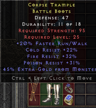 Battle Boots: Corpse Trample - Diablo 2 Resurrected - Buy D2R Items