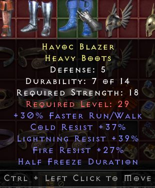 Heavy Boots: Havoc Blazer - Diablo 2 Resurrected - Buy D2R Items
