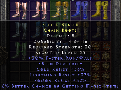 Chain Boots: Bitter Blazer - Diablo 2 Resurrected - Buy D2R Items