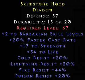 Diadem: Brimstone Hood - Diablo 2 Resurrected - Buy D2R Items