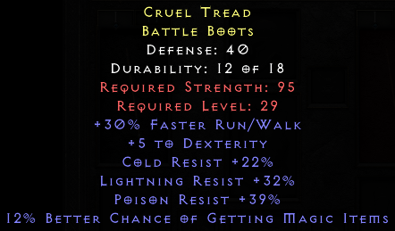 Battle Boots: Cruel Tread - Diablo 2 Resurrected - Buy D2R Items