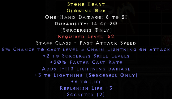 Glowing Orb: Stone Heart - Diablo 2 Resurrected - Buy D2R Items