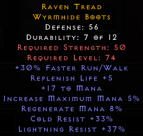 Wyrmhide Boots: Raven Tread - Diablo 2 Resurrected - Buy D2R Items