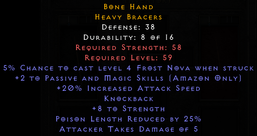Heavy Bracers: Bone Hand - Diablo 2 Resurrected - Buy D2R Items